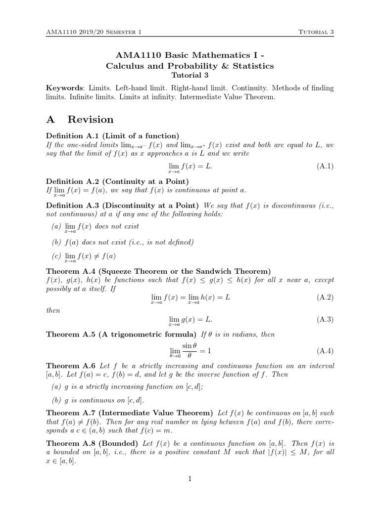 AMA1110 Exercise - 8 | PDF | Continuous Function | Complex Analysis