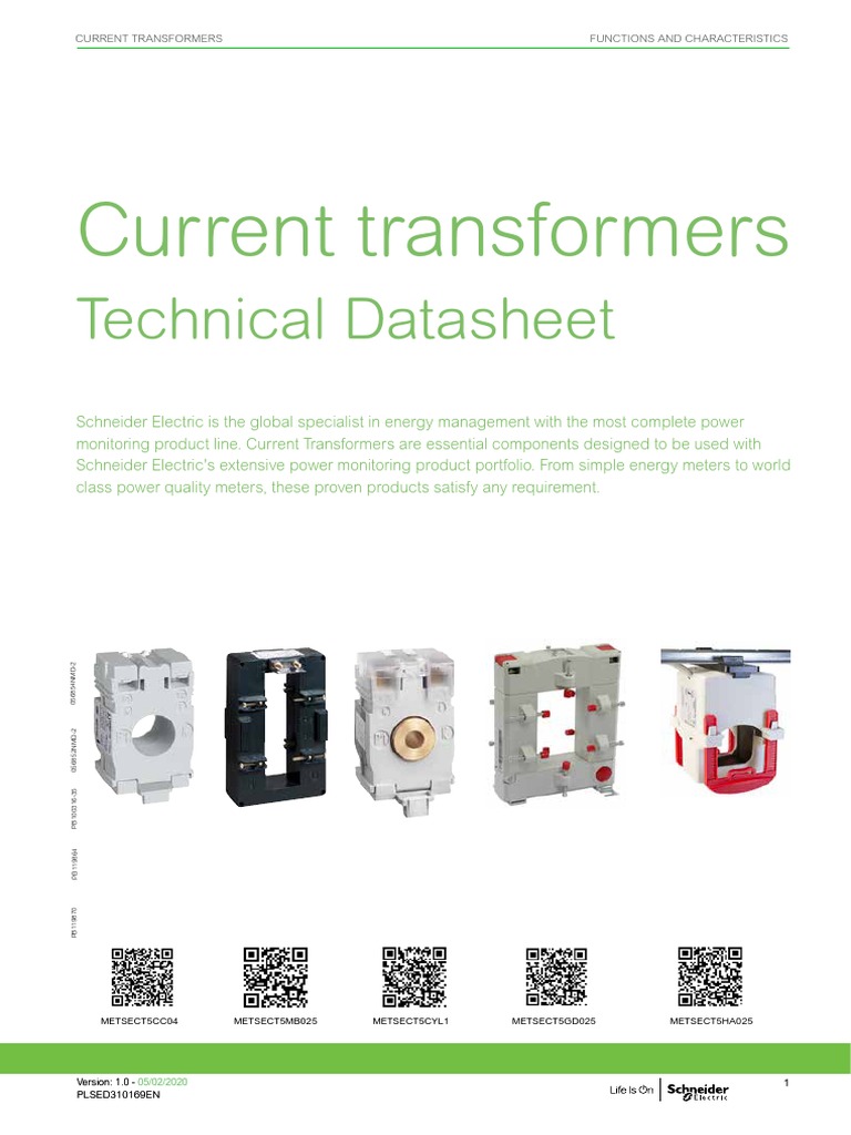 Current Transformers: Technical Datasheet | PDF | Transformer | Equipment