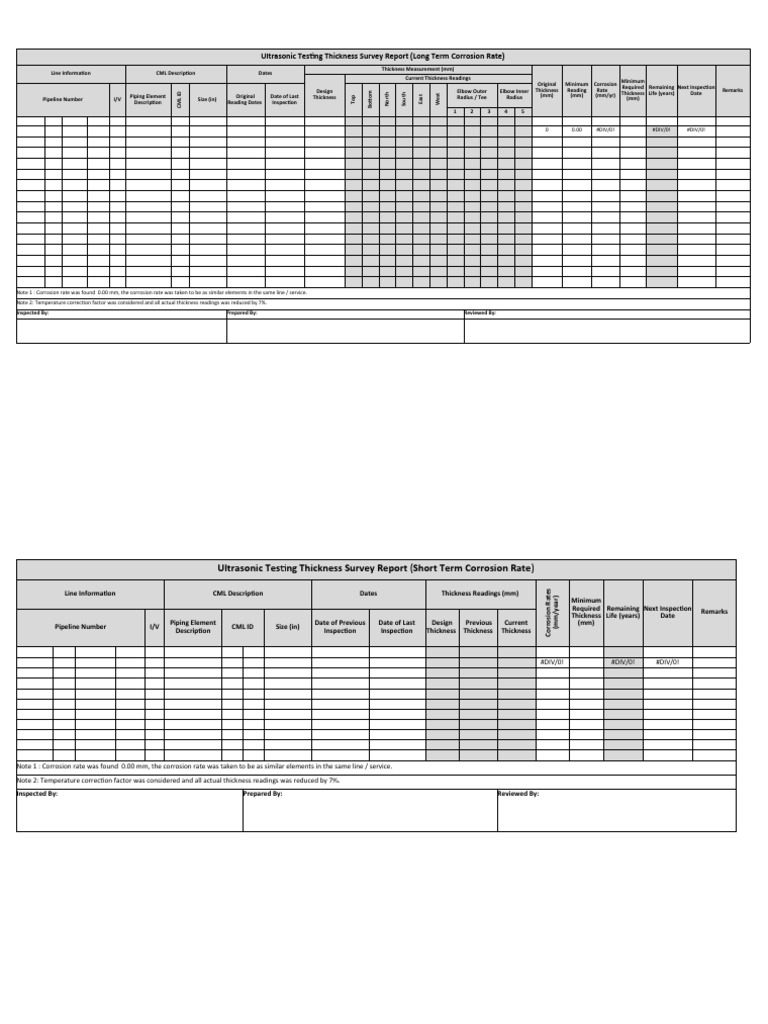Thickness Report (New Format) | PDF | Corrosion | Mechanical Engineering