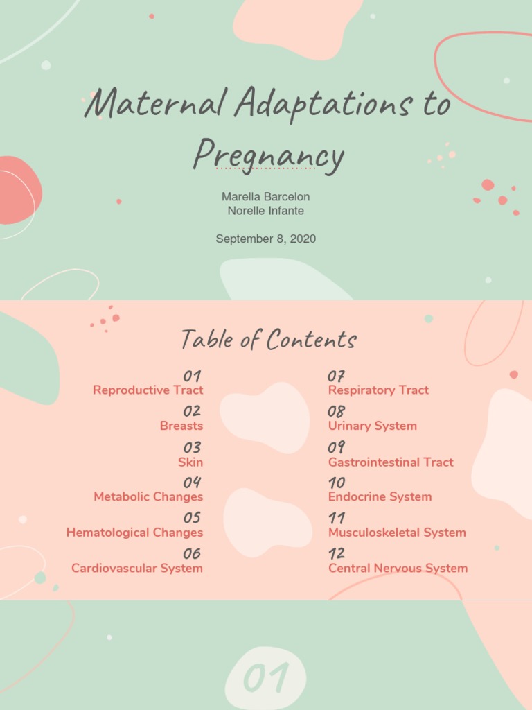 Maternal Pregnancy Adaptations | PDF | Renal Function | Blood Pressure