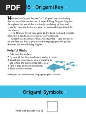 Origami Key Symbols Diagrams