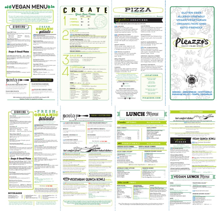 Picazzos Take Out Menu 2018 12 15 2018 | PDF | Coleslaw | Salad