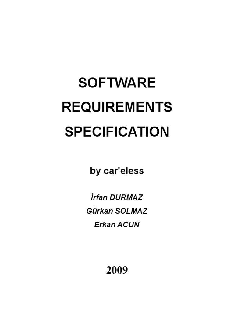 Software Requirements Specification: by Car'eless | PDF | 3 D Computer ...