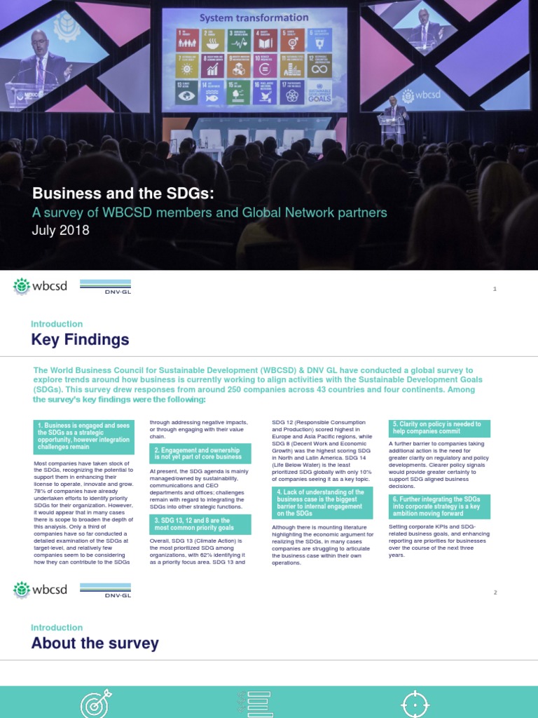WBCSD Business and The SDGs | PDF | Strategic Management | Sustainability