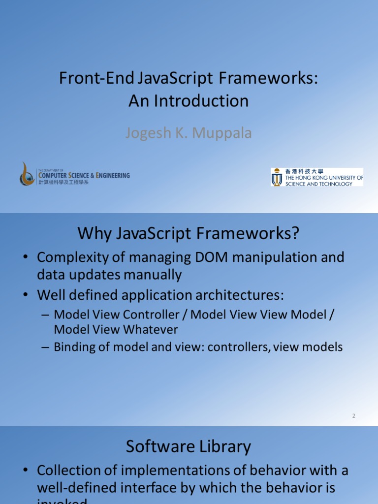1 JavaScript Frameworks | PDF | Software Framework | Model–View–Controller