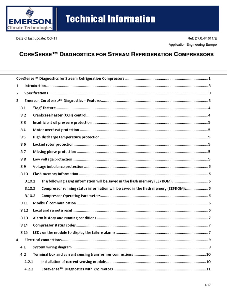 Copeland Bediening Coresense Technische Informatie PDF | PDF | Electric ...