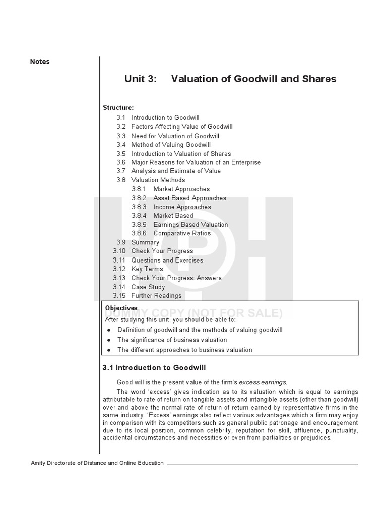 Textual Learning Material - Module 3 | PDF | Book Value | Valuation (Finance)