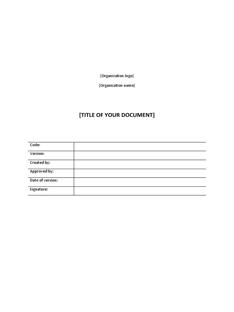 Internal Procedures Manual for [Organization Name] | PDF