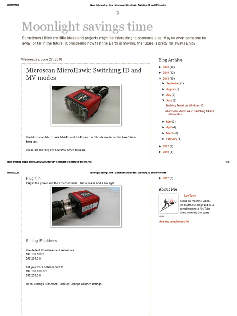 Moonlight Savings Time - Microscan MicroHawk - Switching ID and MV Modes | PDF | Booting ...