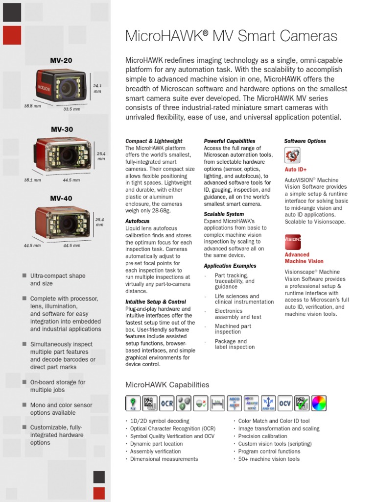 Microhawkmvproductspecs en PDF | PDF | Pixel | Camera