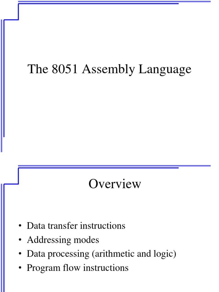 The 8051 Assembly Language | PDF | Pointer (Computer Programming) | Byte