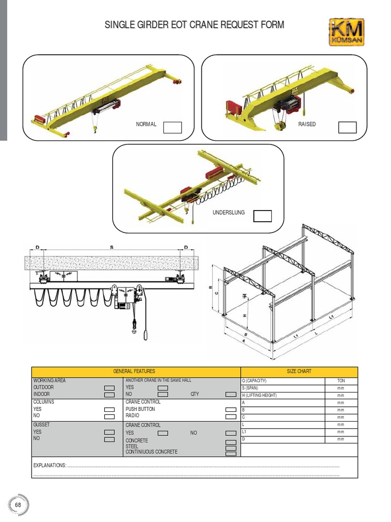 Single Girder Eot Crane Request Form | PDF | Construction Equipment ...