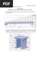 FINAL EXAMINATION in Dynamics of Rigid Bodies | PDF | Theoretical Physics | Classical Mechanics