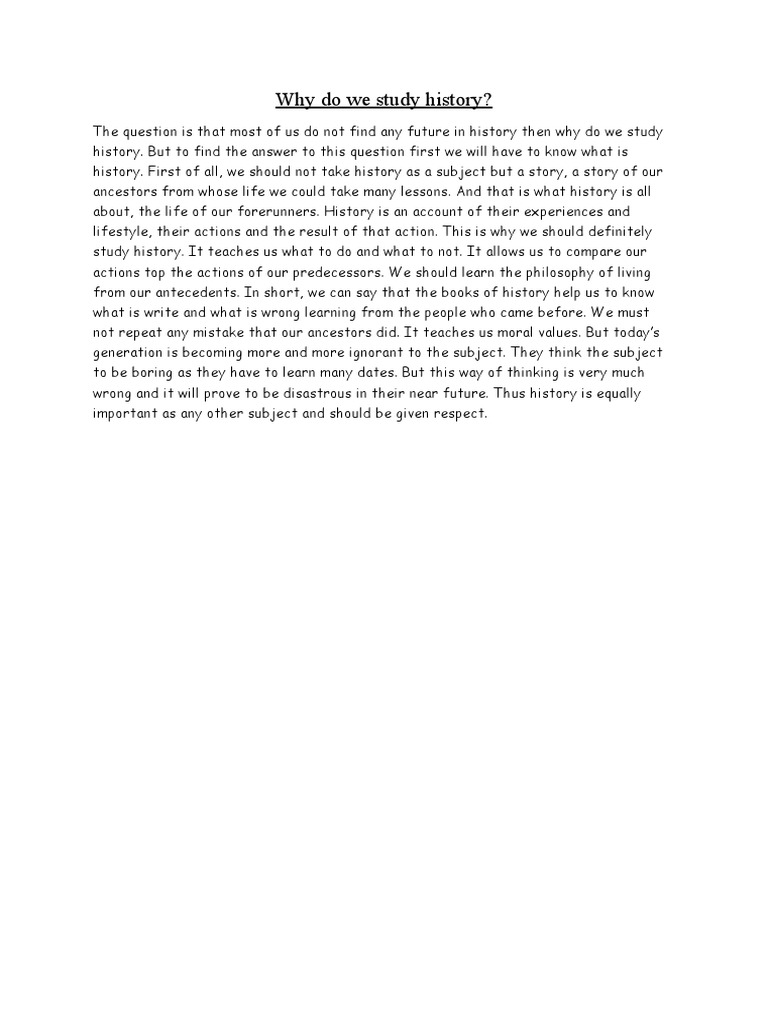 Why Do We Study History | PDF