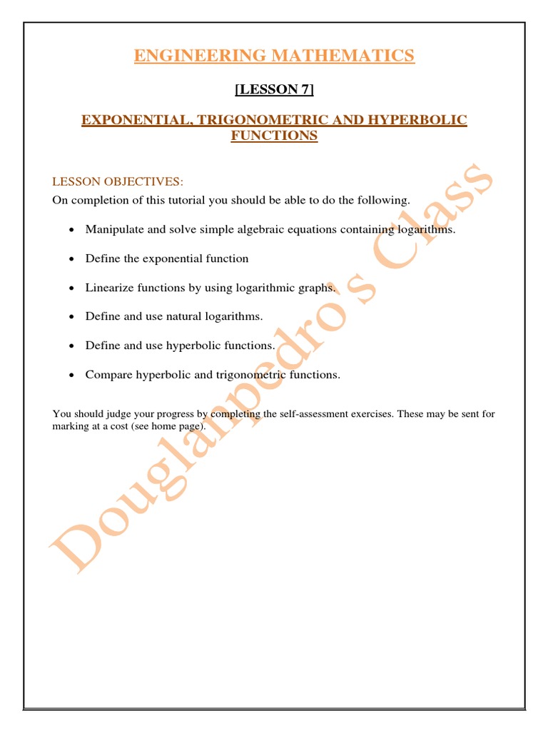 Mathematics Lesson 7 | PDF | Logarithm | Equations