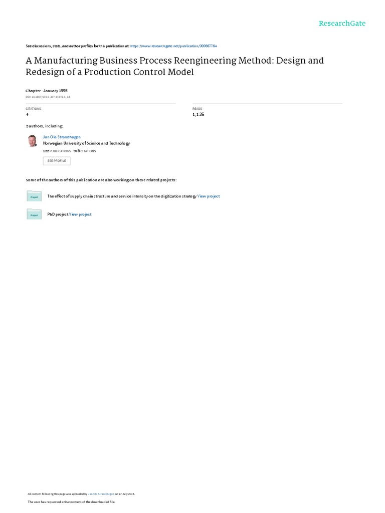 A Manufacturing Business Process Reengineering Met PDF | PDF ...