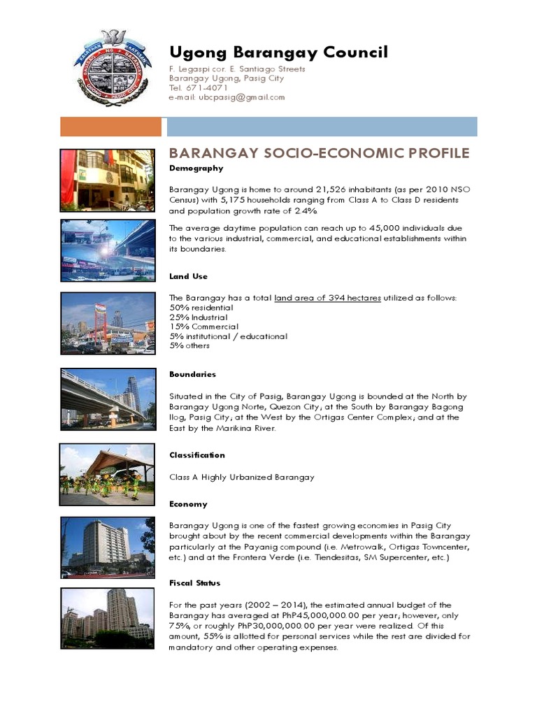 Barangay Ugong Profile 2018 | PDF | Recycling | Business