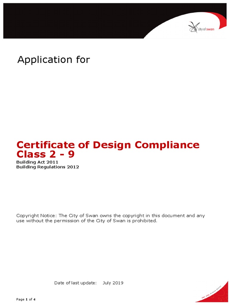 Certificate of Design Compliance - 17july2019 PDF | PDF | Specification ...