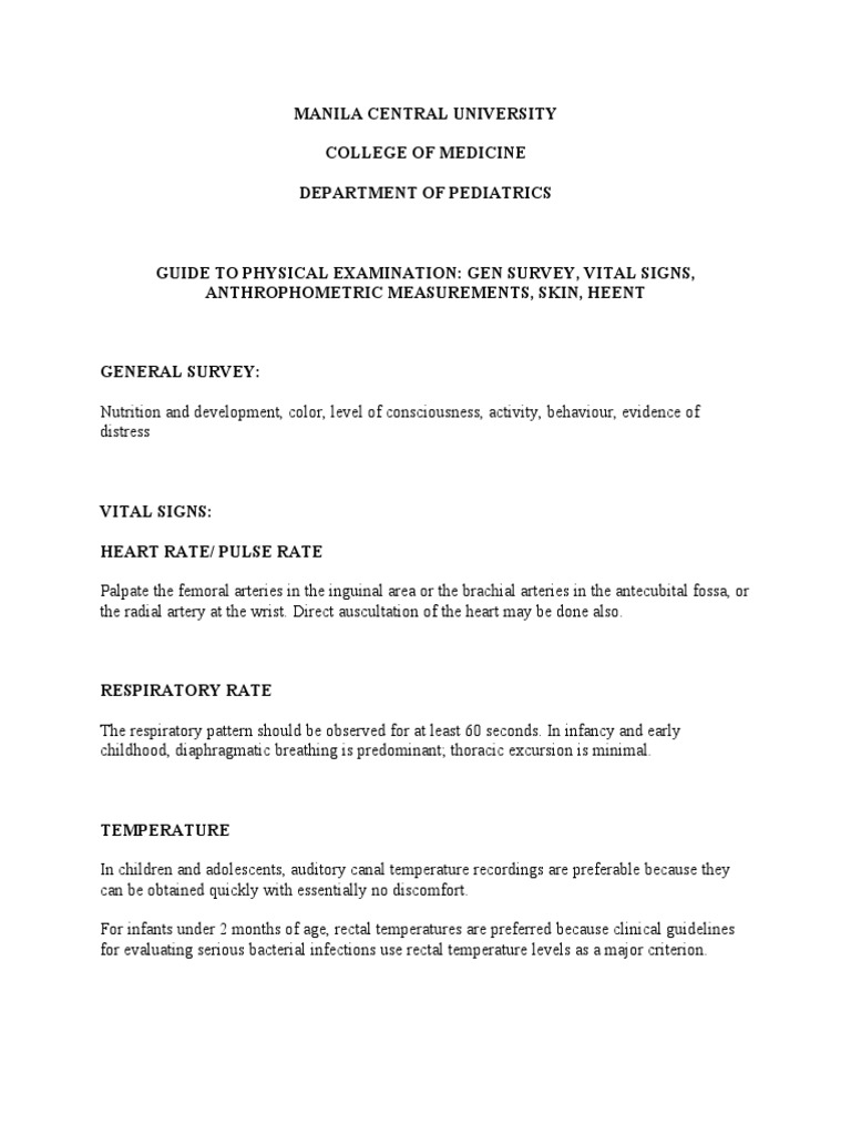 Pedia PE Guide | PDF | Ear | Skull