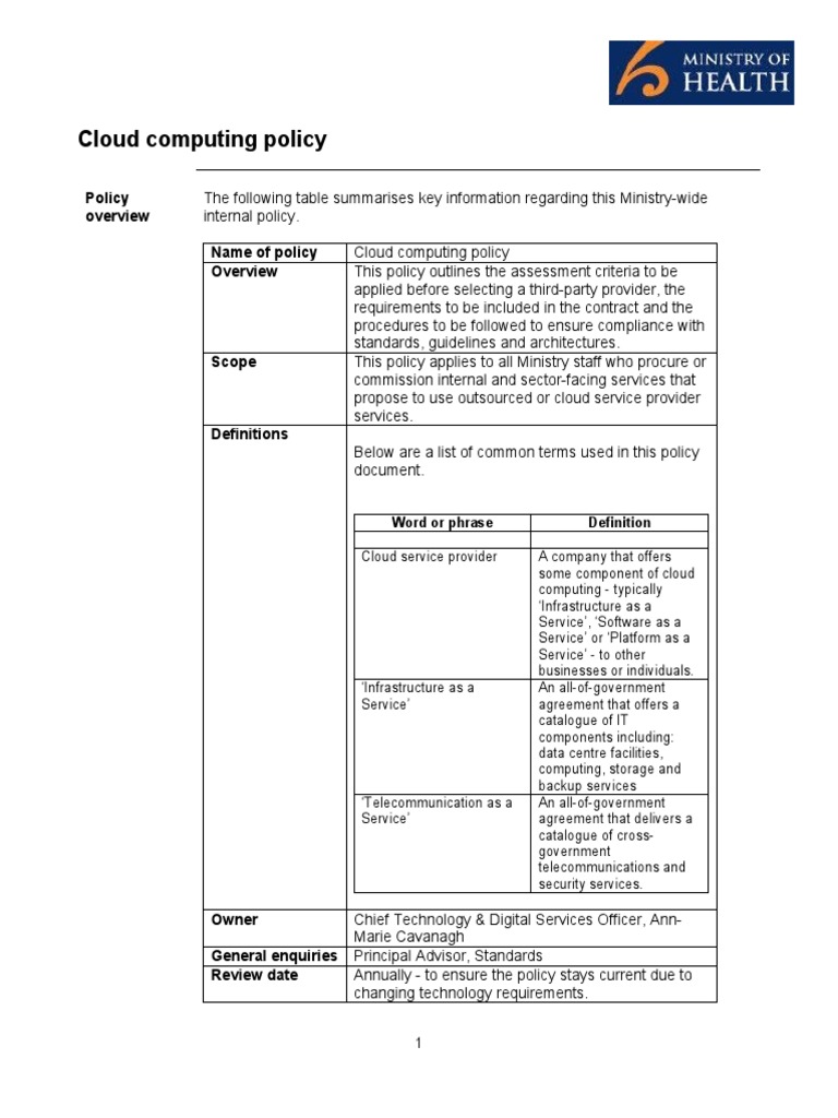Cloud Computing Policy Jun17 | PDF | Cloud Computing | Information Age