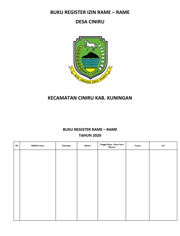 Buku Register Izin Rame | PDF