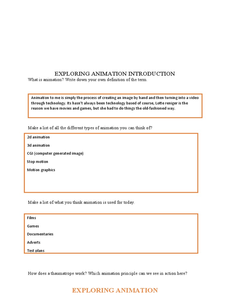 Exploring Animation 2020 | PDF