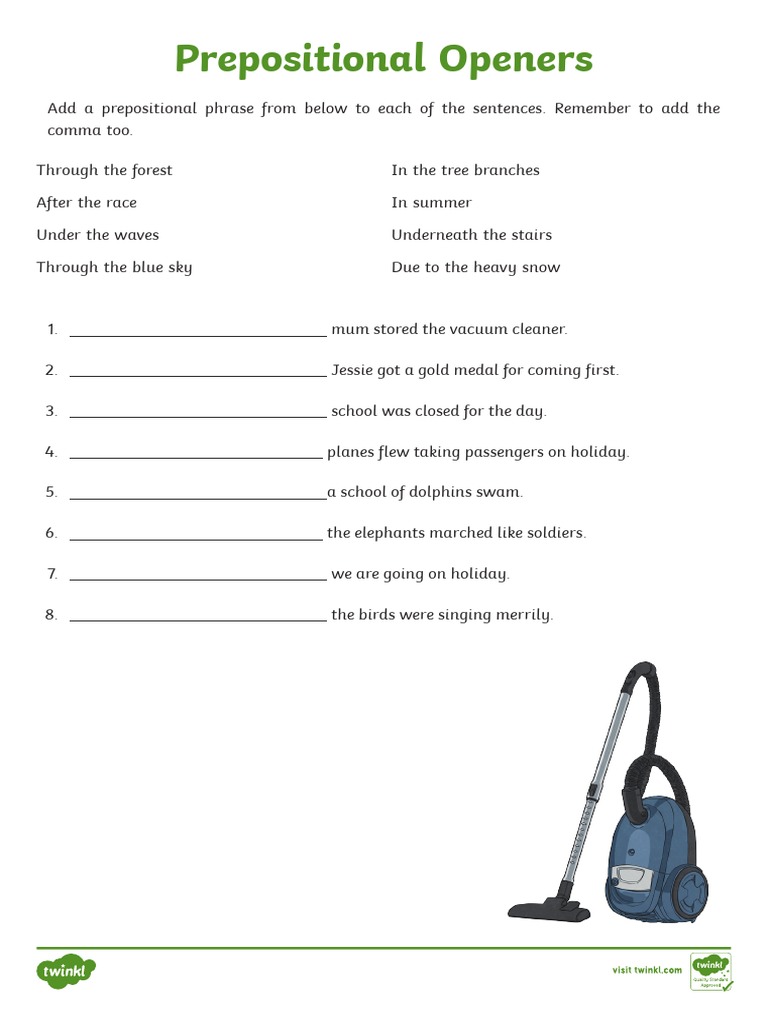 Prepositional Openers PDF | PDF | Language Arts & Discipline