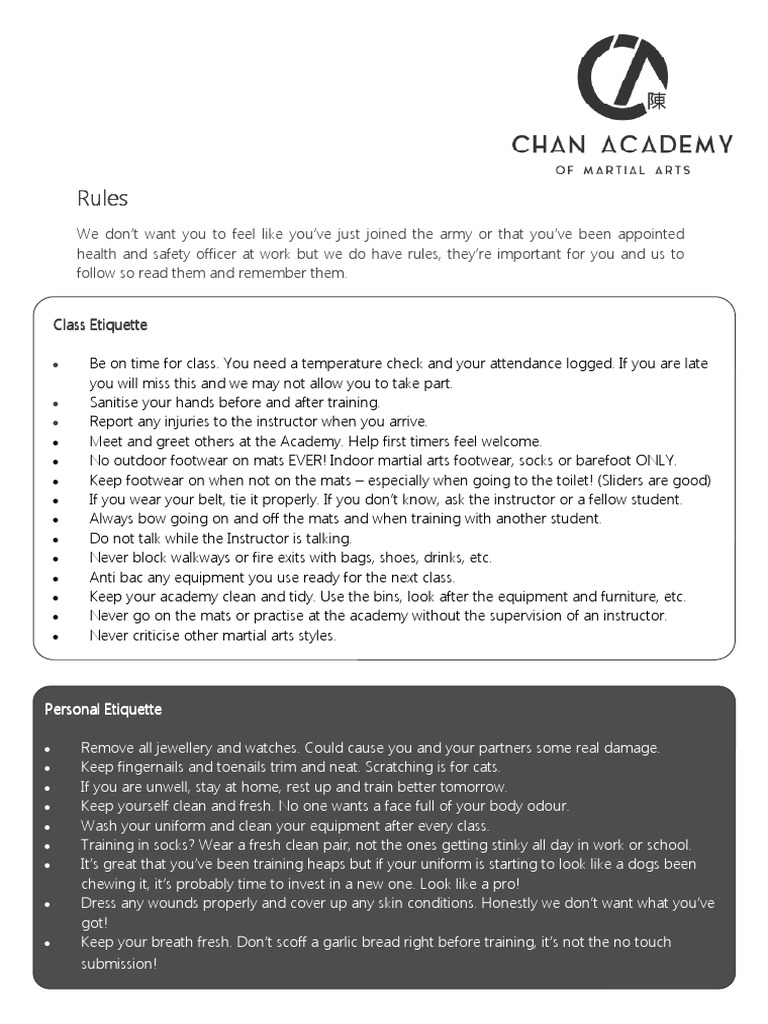 CAMA Academy Rules | PDF