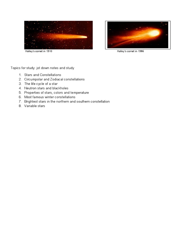 Halley'S Comet in 1910 Halley'S Comet in 1986 | PDF | Social Science ...