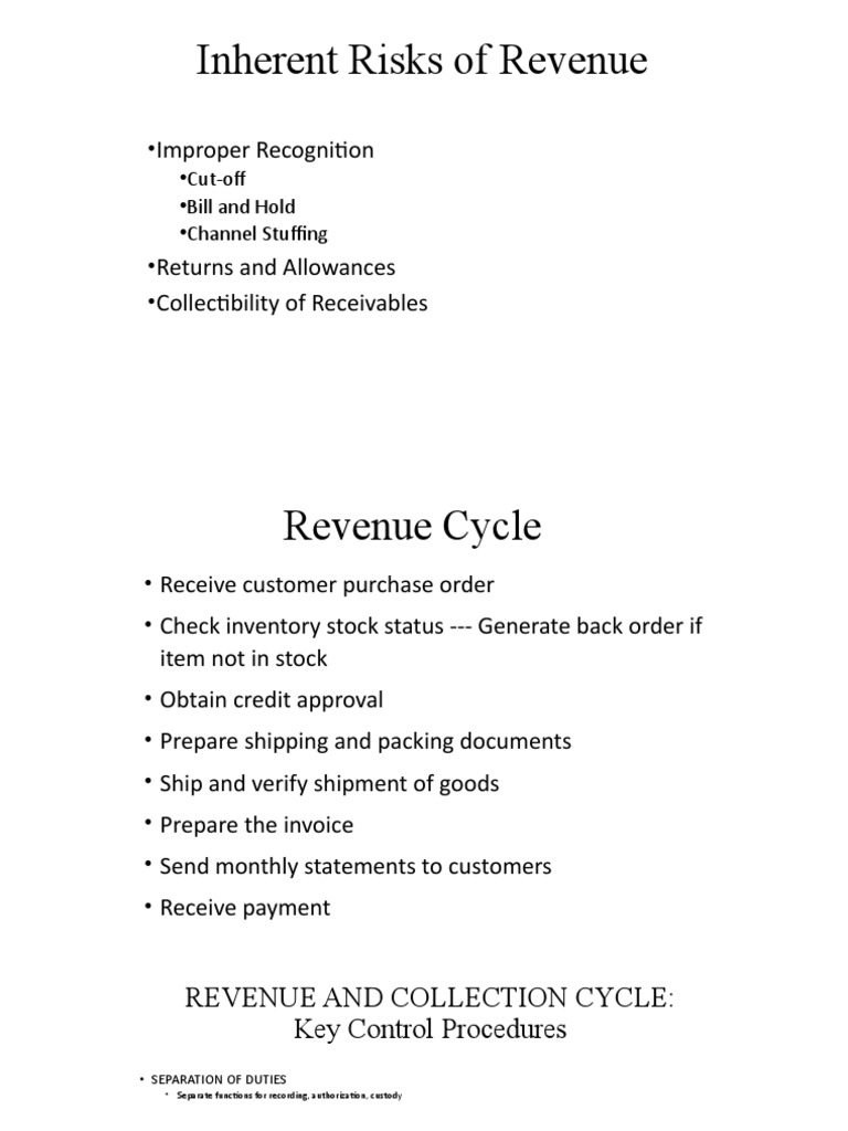 Inherent Risks of Revenue | PDF
