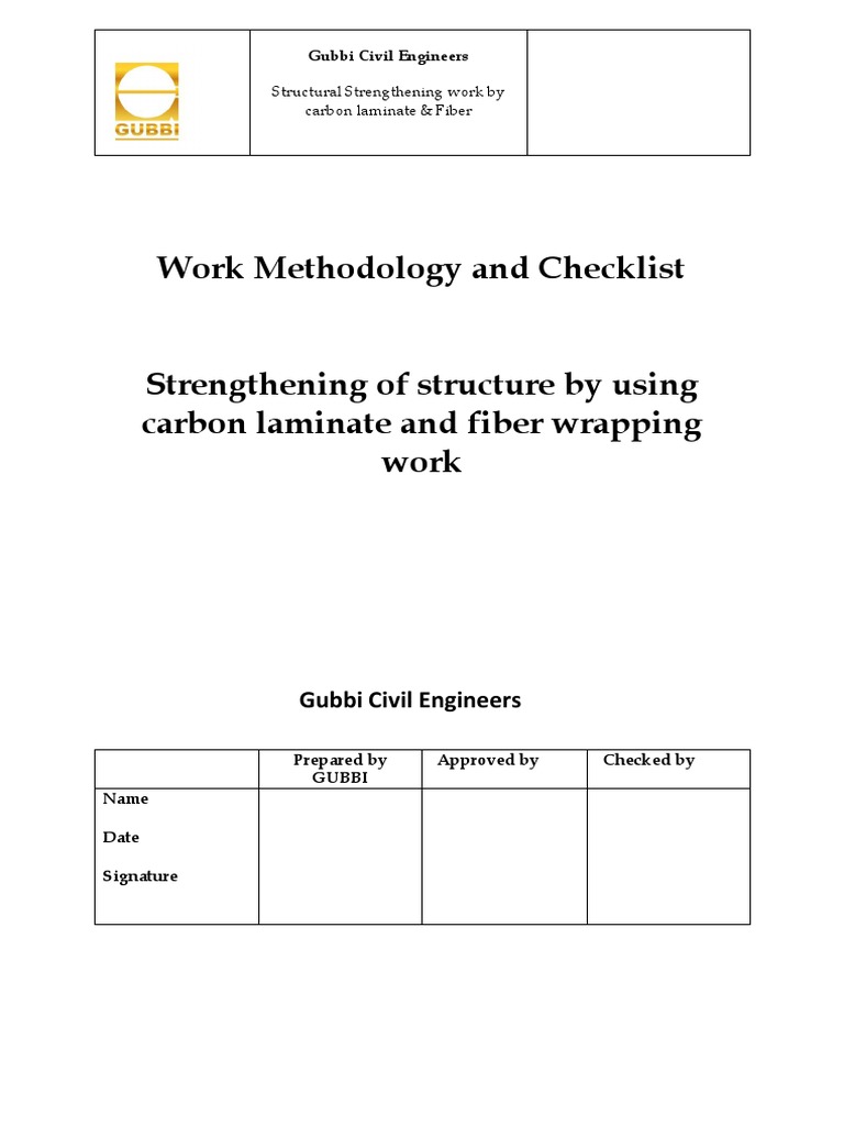 Work Procedure & Check List | PDF | Lamination | Fibers