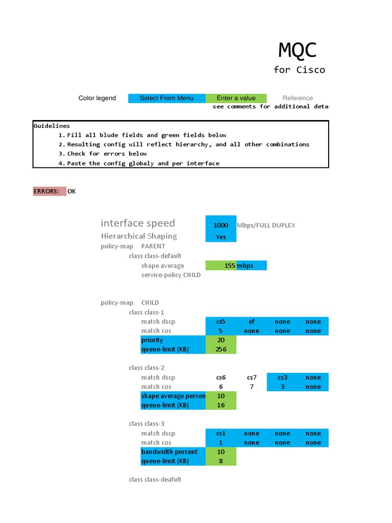 MQC MLS QOS Conversion Tool: Interface Speed | PDF | Quality Of Service ...