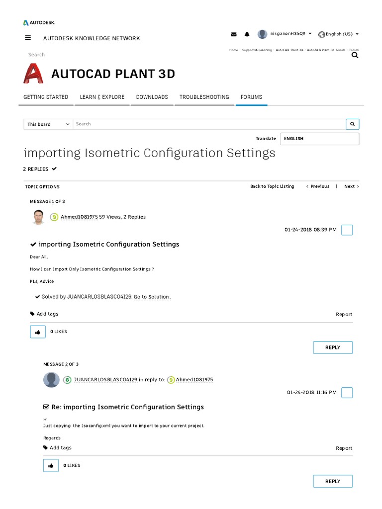 Solved - Importing Isometric Configuration Settings - Autodesk Community - AutoCAD Plant 3D ...