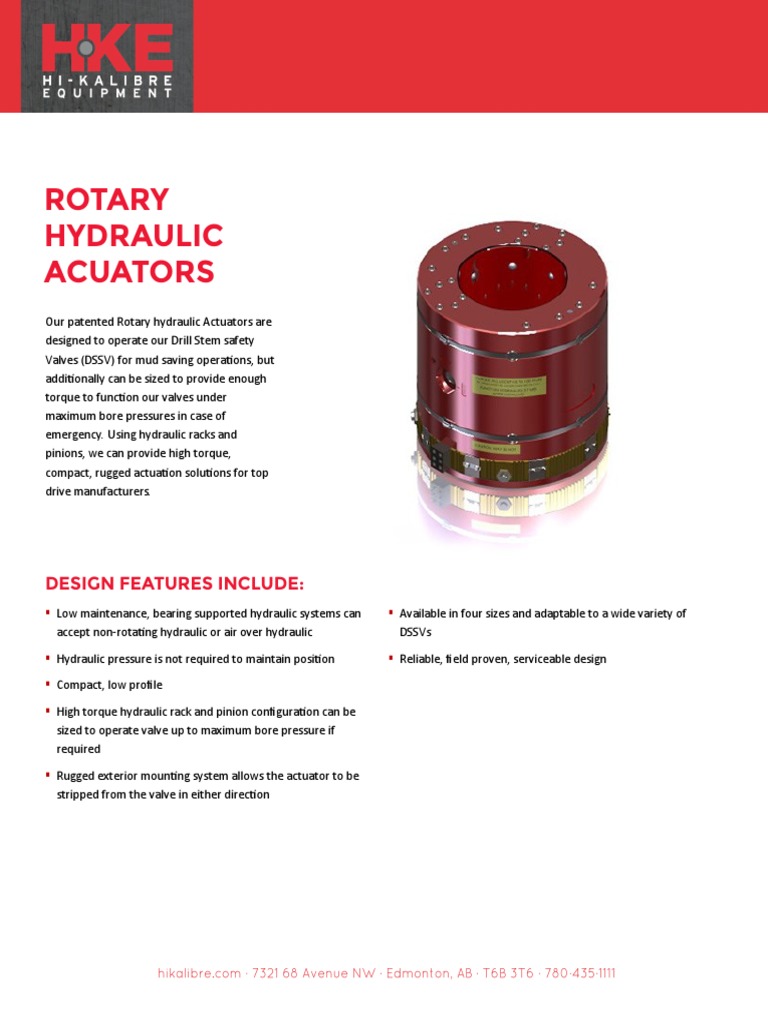 Rotary Hydraulic Acuators: Design Features Include | PDF