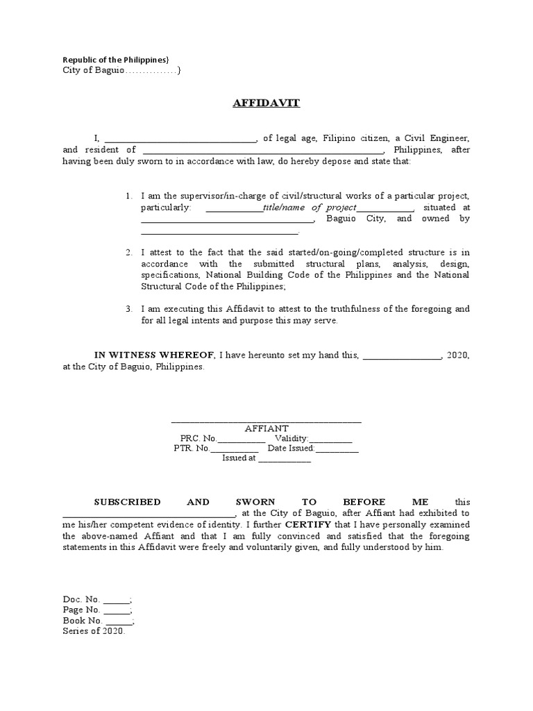 Civil Engineer Affidavit | PDF