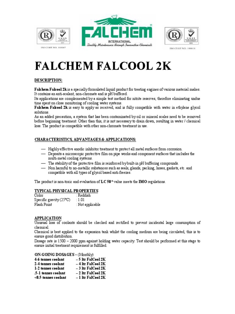 falchemspecFALCOOL2k PDF | PDF | Materials | Chemical Substances