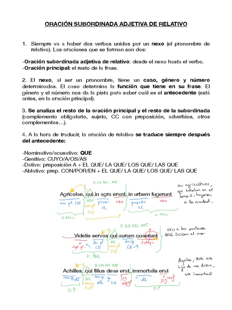 Análisis de Oraciones de Relativo | PDF | Clásicos