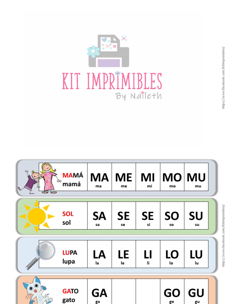 Llavero de sílabas para imprimir gratis | PDF