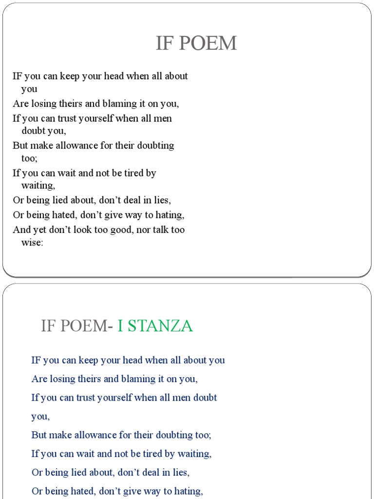 If Poem | PDF | Psychological Concepts