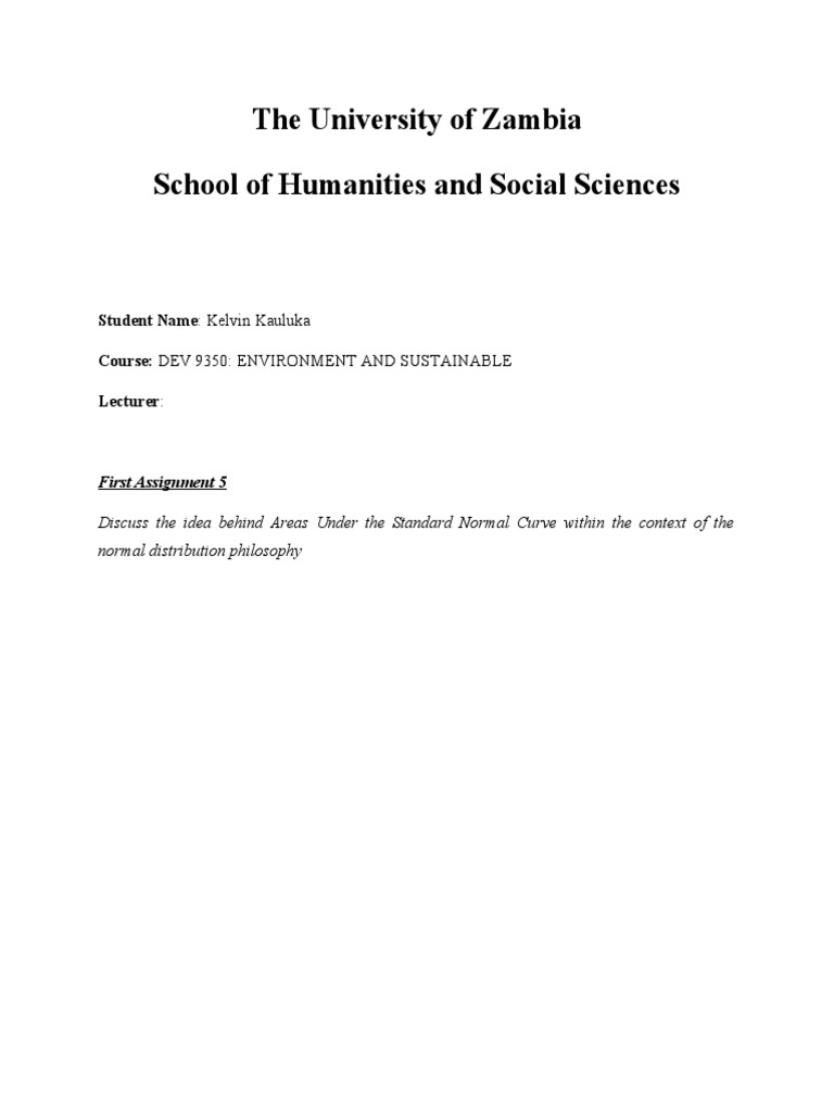 Assignment 4 Area Under The Stanard Normal Curve | PDF | Normal ...