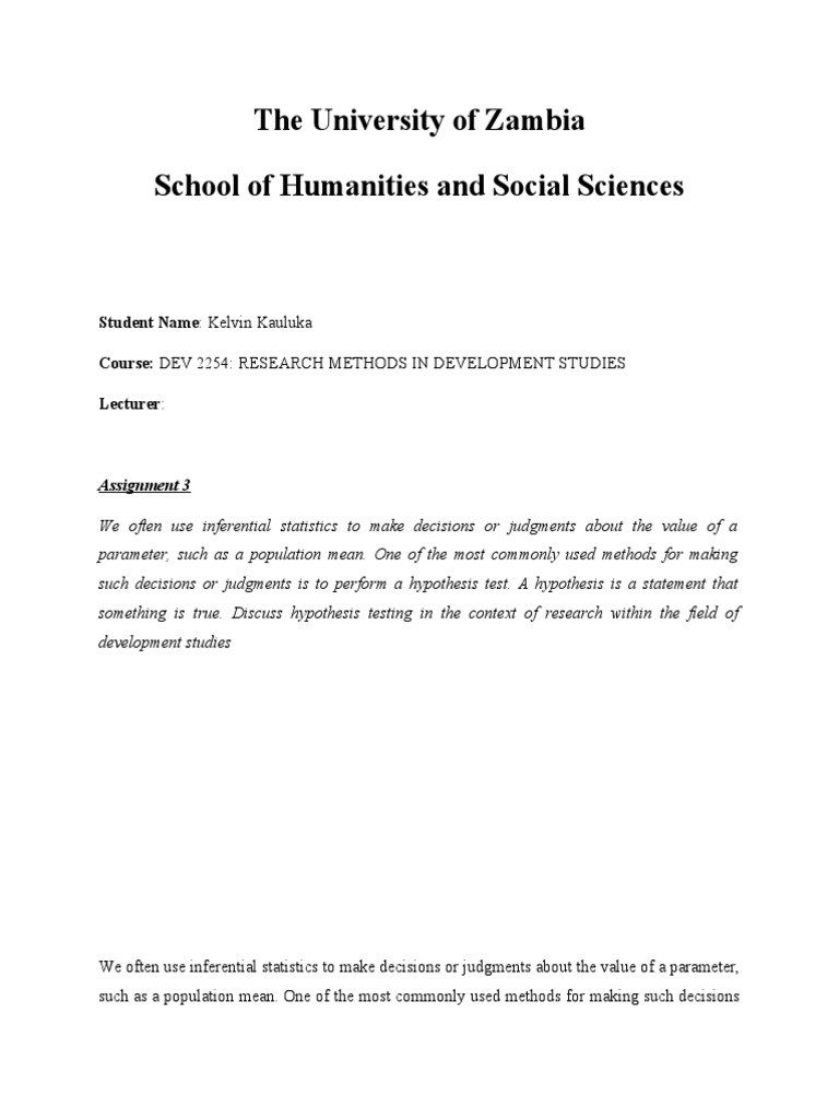 Assignment 3 Hypothesi Testing Pdf Null Hypothesis Hypothesis 0723