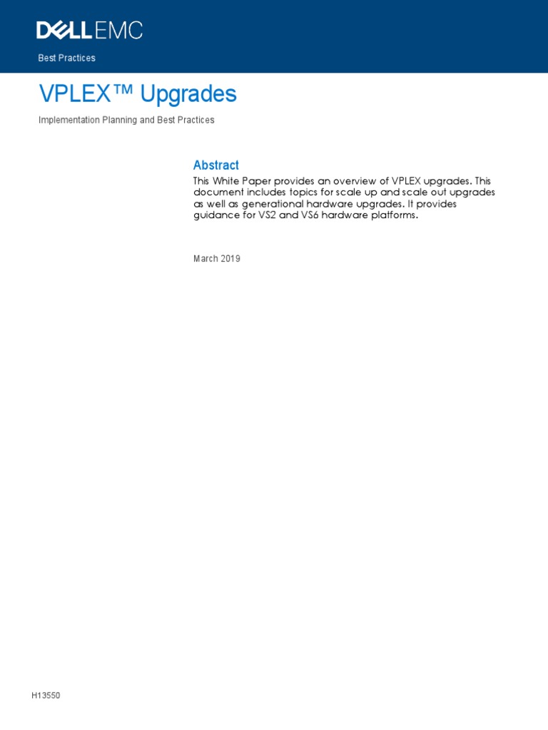 VPLEX™ Upgrade | PDF | Computer Architecture | Computer Engineering