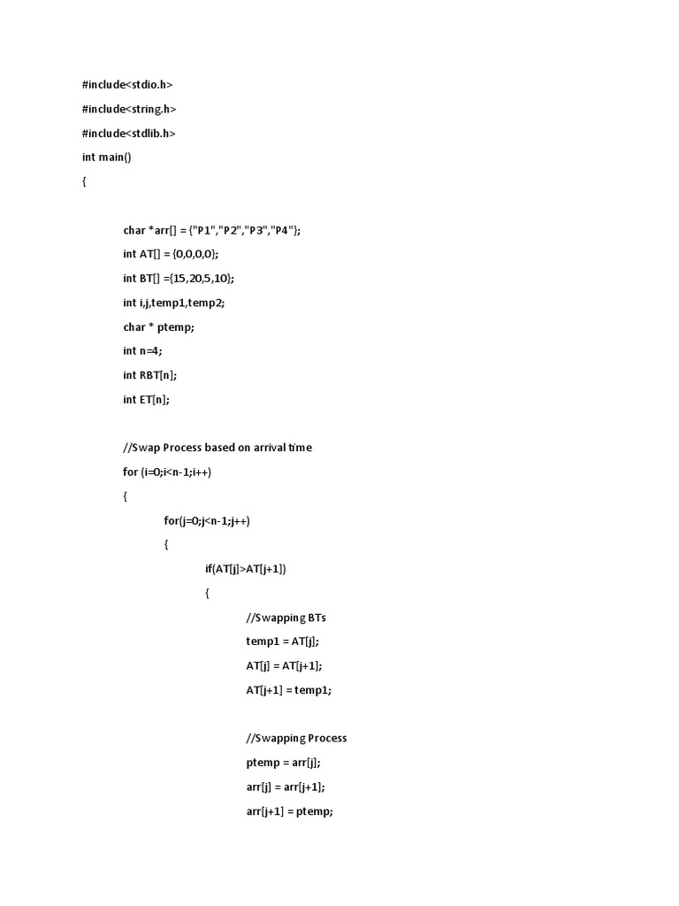 C Program to Simulate Round Robin Scheduling Algorithm | PDF | Teaching Mathematics