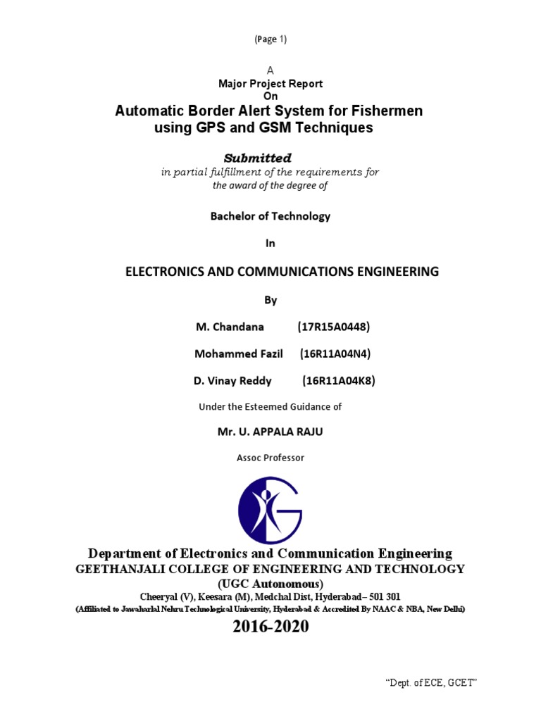 Automatic Border Alert System For Fishermen Using GPS and GSM ...