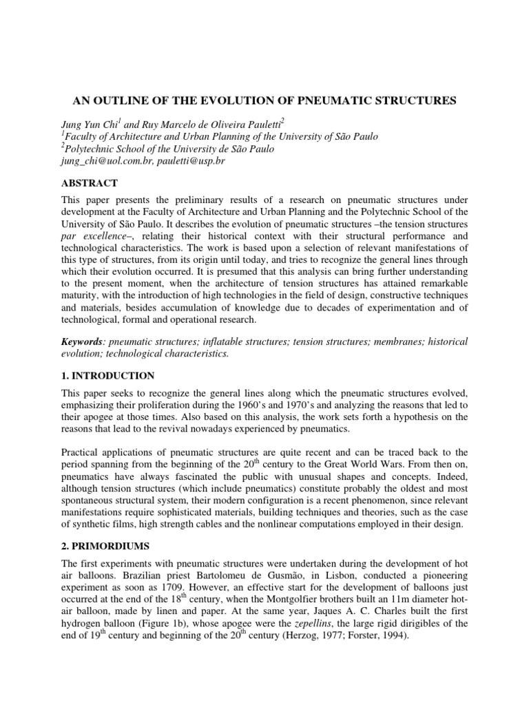 Evolution of Pneumatic Structure | PDF | Airship
