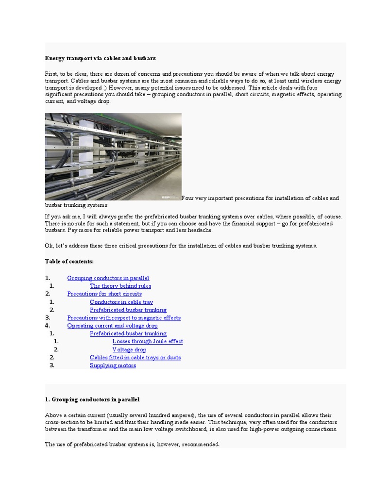 Bus Bar Installation Guiding Principle | PDF | Inductance | Electrical ...