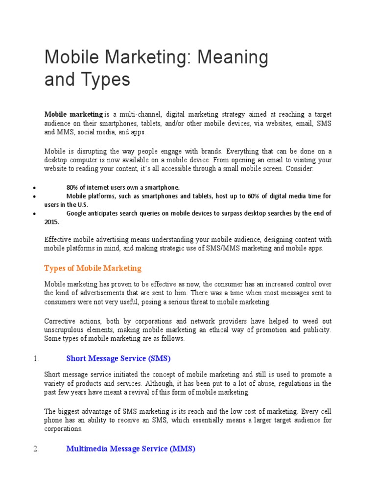 Mm Ii 3rd Notesunit 4 5 Pdf Mobile Marketing Customer Relationship Management 4175