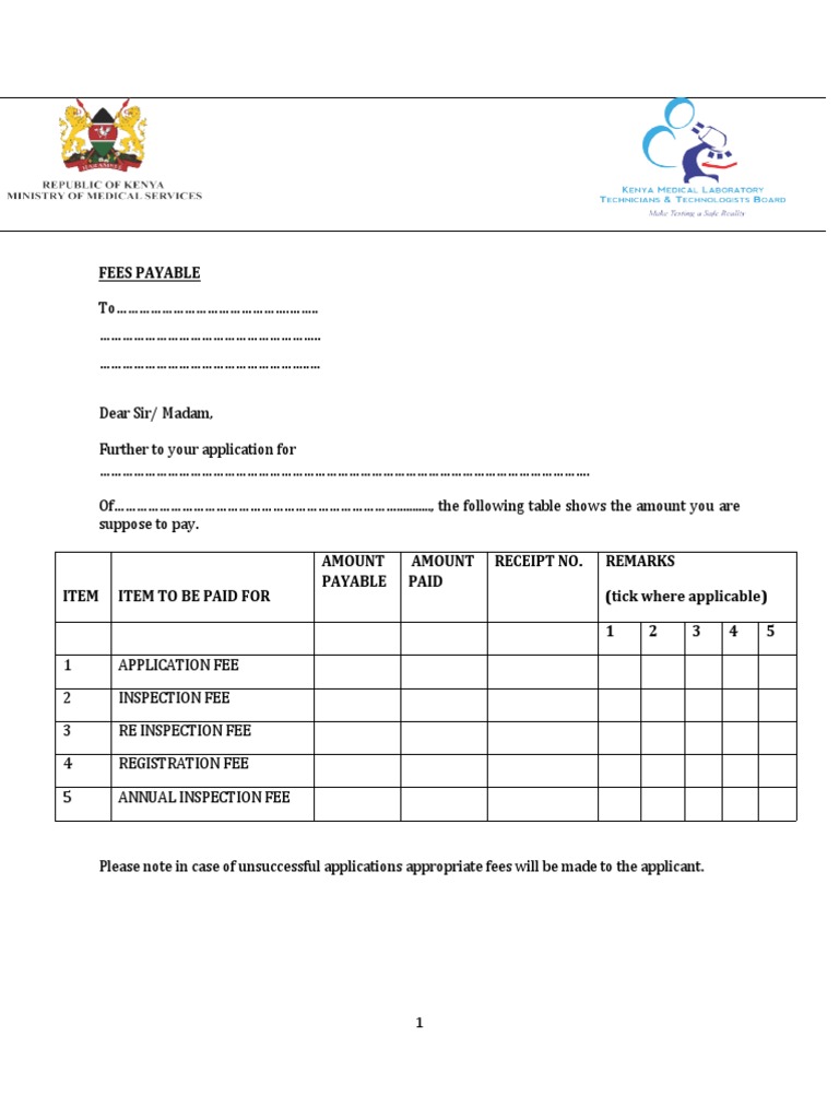 Application-Form-For-Private-Labs in Kenya | PDF | Professional ...