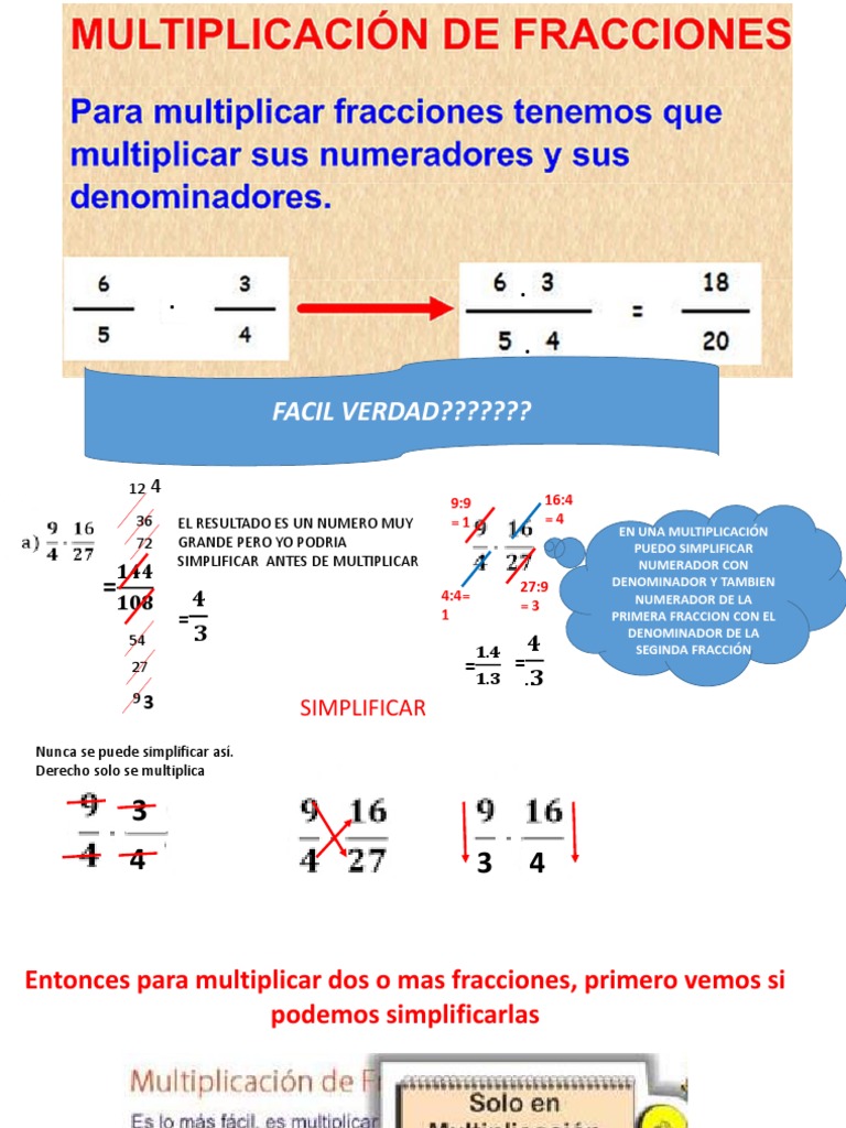 Multiplicacion de Fracciones | PDF | Fracción (Matemáticas) | División ...