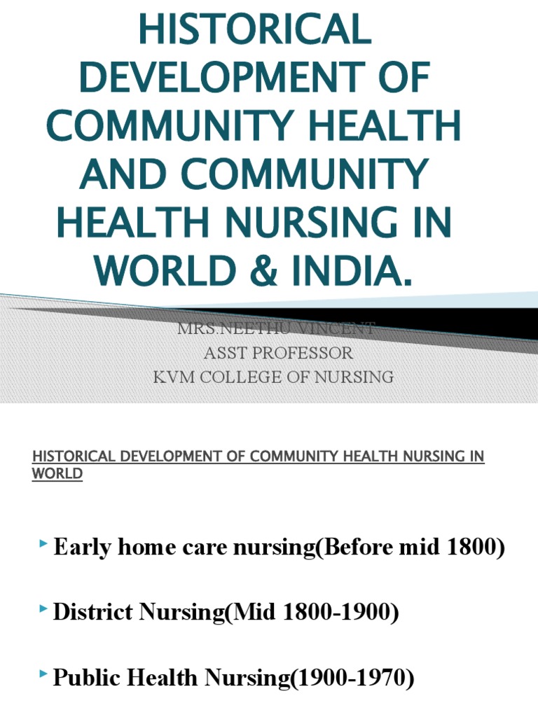 Historical Development of Community Health Nursing: From Early Home ...